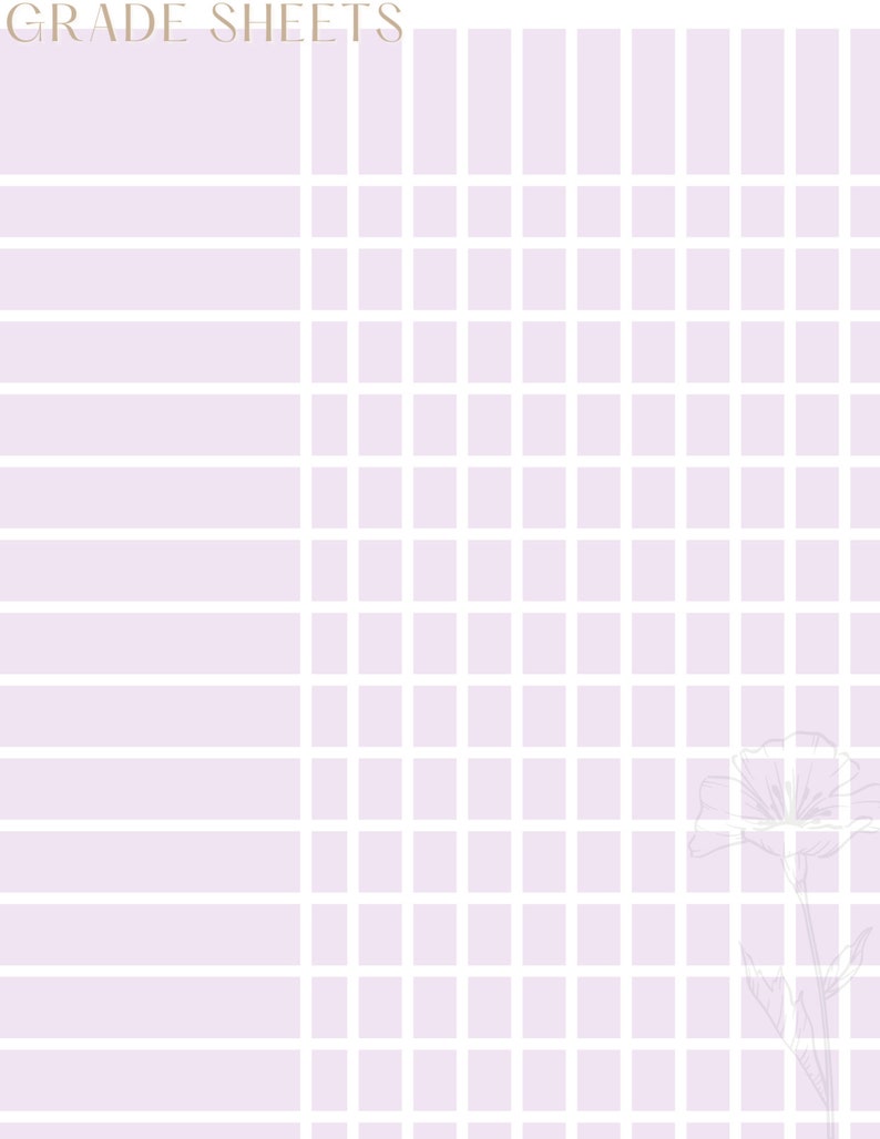 Simple and Easy Grade Sheets- Digital Download- Printable & Editable ...