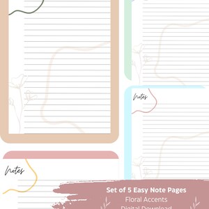 Simple and Easy Note Sheets- Digital Download- Printable & Editable ...