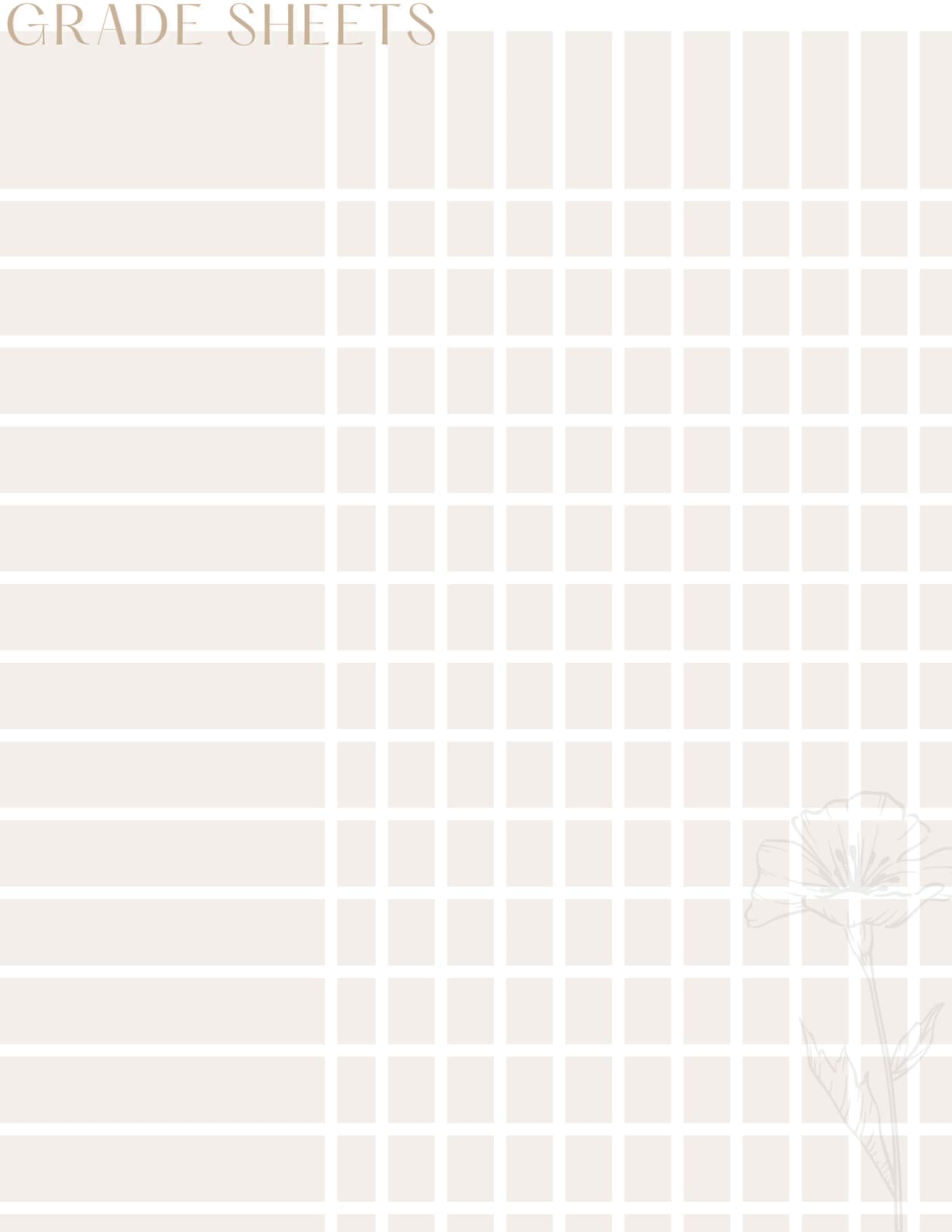 Simple and Easy Grade Sheets- Digital Download- Printable & Editable ...