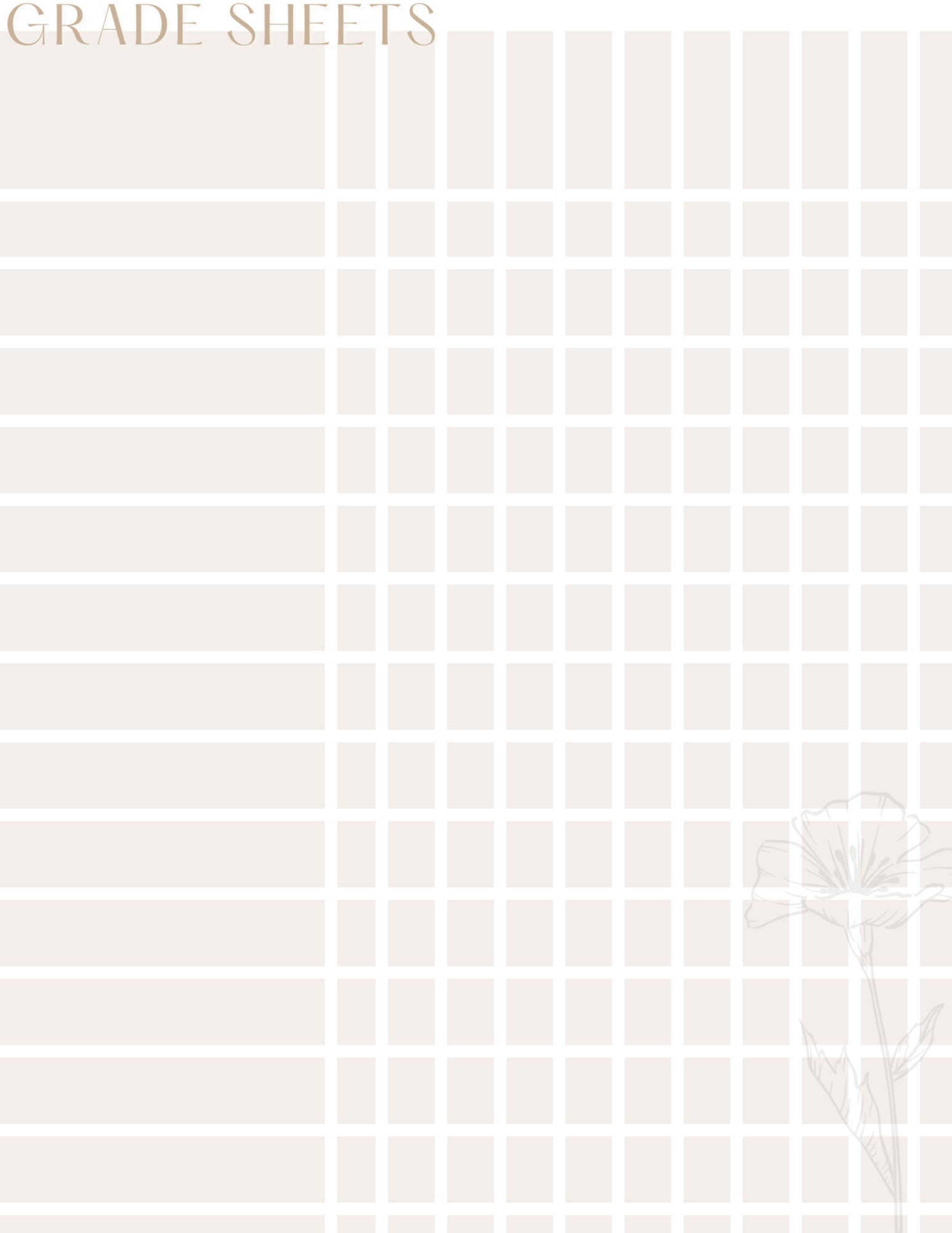 Simple and Easy Grade Sheets Digital Download Printable & Editable ...