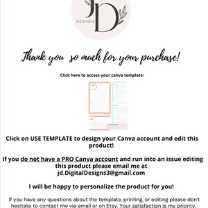 Simple and Easy Note Sheets- Digital Download- Printable & Editable ...