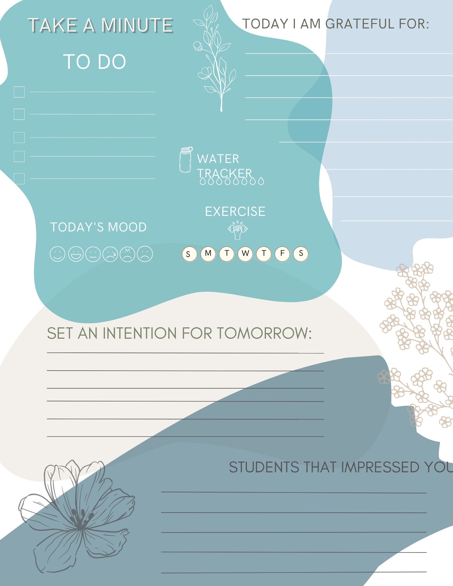 Printable Wellness Tracker Made for Teachers Digital Download - Etsy