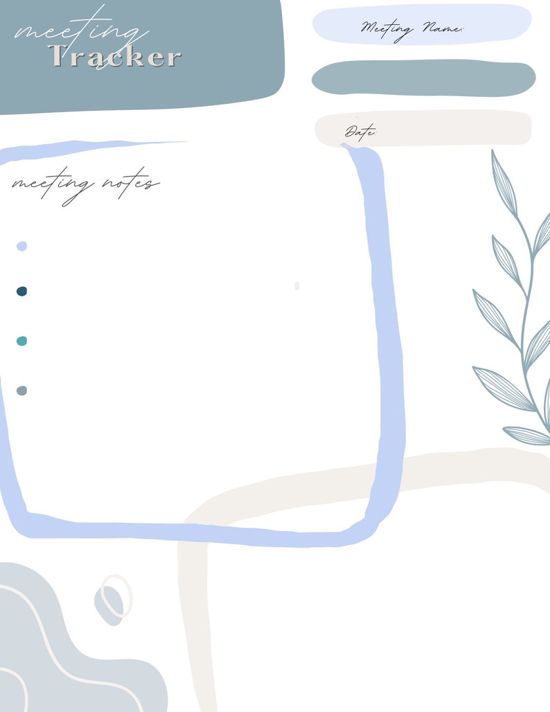 Printable Meeting Note Template- Great for Teachers and Professionals ...