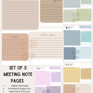 Printable Meeting Note Template- Great for Teachers and Professionals ...