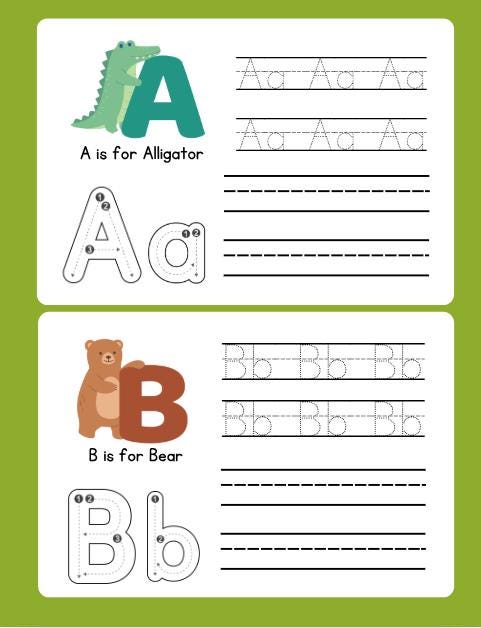 ABC Animals Alphabet Tracing Letter Workbook - Etsy