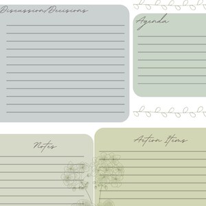 Printable Meeting Note Template- Great for Teachers and Professionals ...