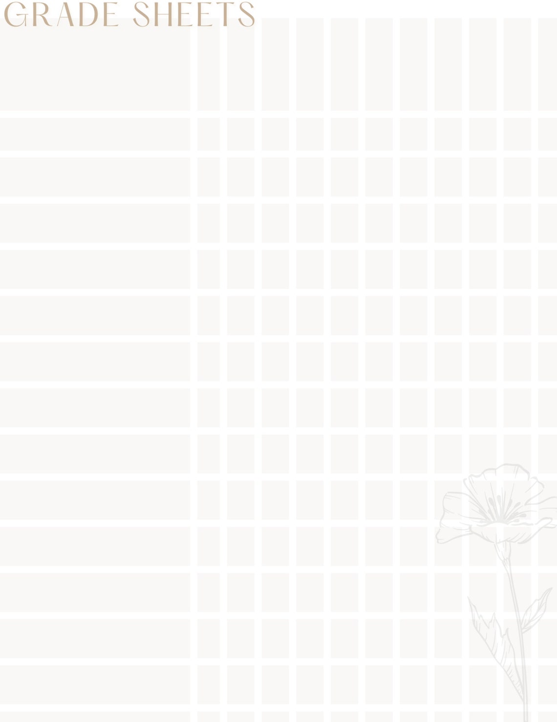 Simple and Easy Grade Sheets- Digital Download- Printable & Editable ...