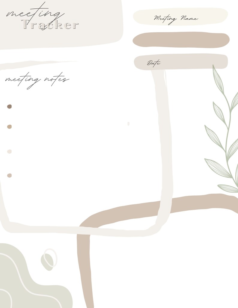 Printable Meeting Note Template- Great for Teachers and Professionals ...