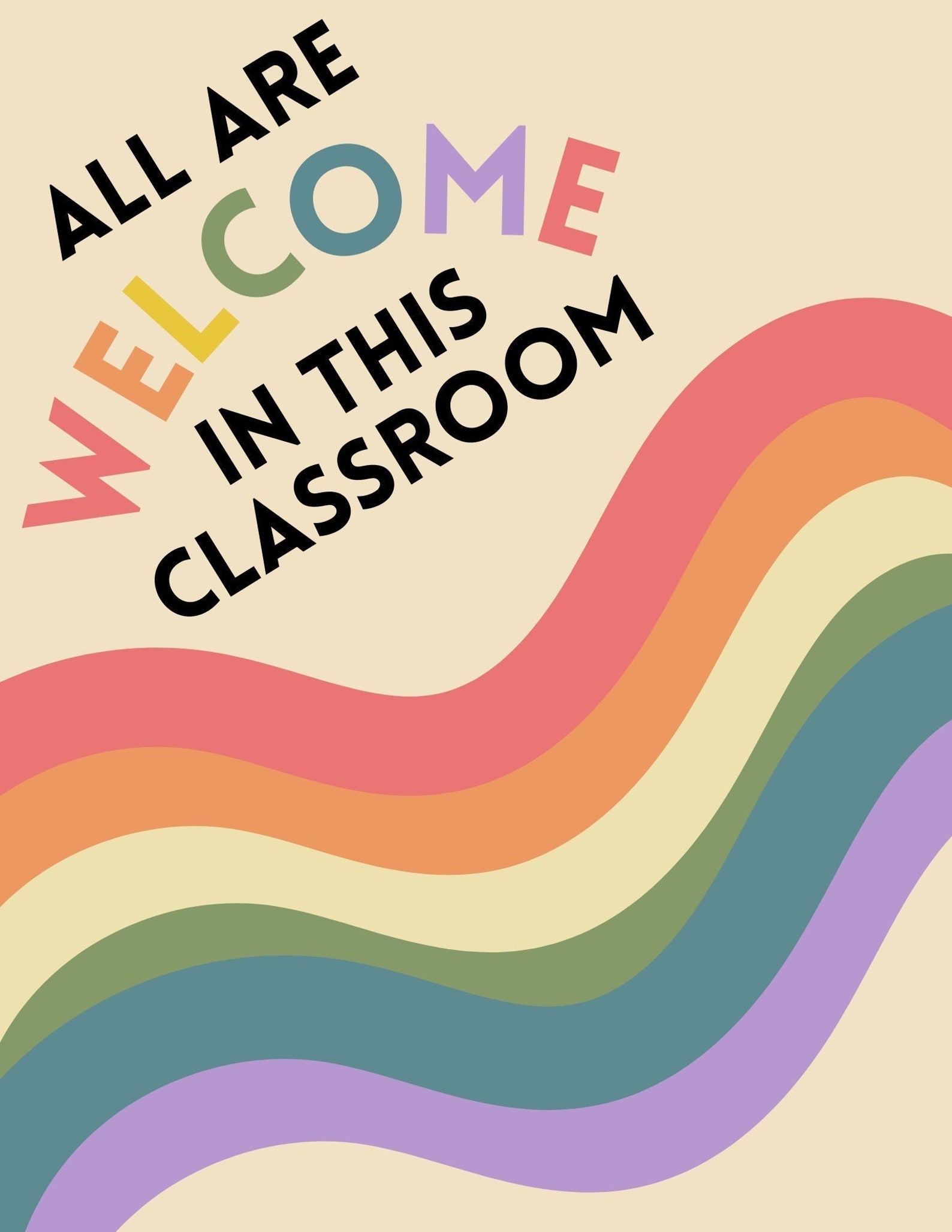 All Are Welcome- Classroom Printable - Etsy