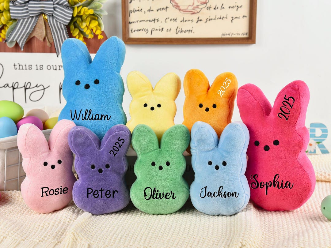 Custom Peeps Bunny With Name, Mini Peeps Plush Doll, Easter Basket ...