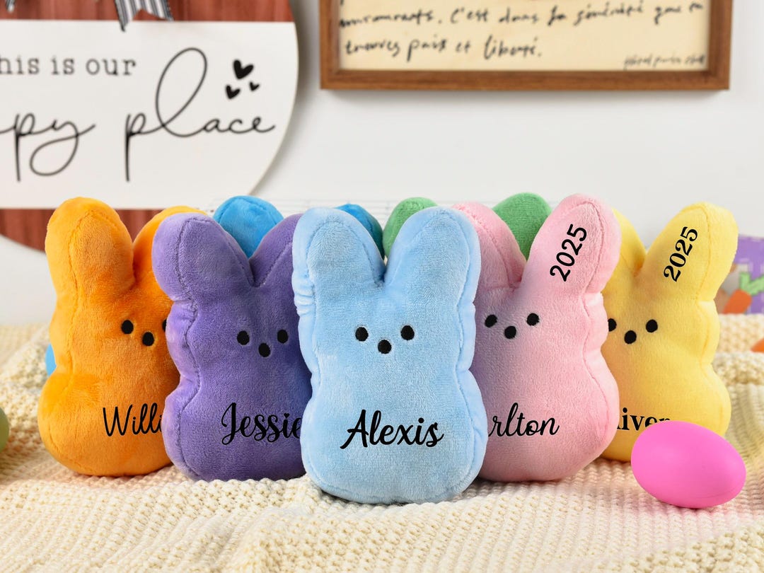 Easter Peep Bunny Plushies,personalized Bunny Peeps,stuffed Peep Rabbit ...