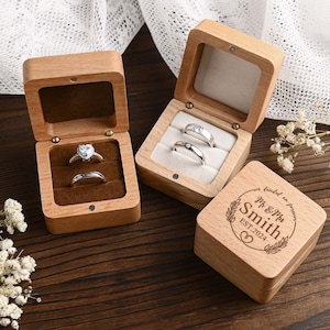 Custom Wooden Wedding Engagement Ring Box,wedding Ring Box,personalized ...