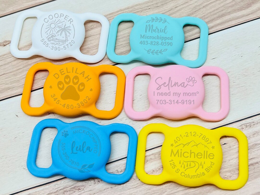 Engraved Silicone Dog AirTag Case,silent Dog Tag Protective Case ...