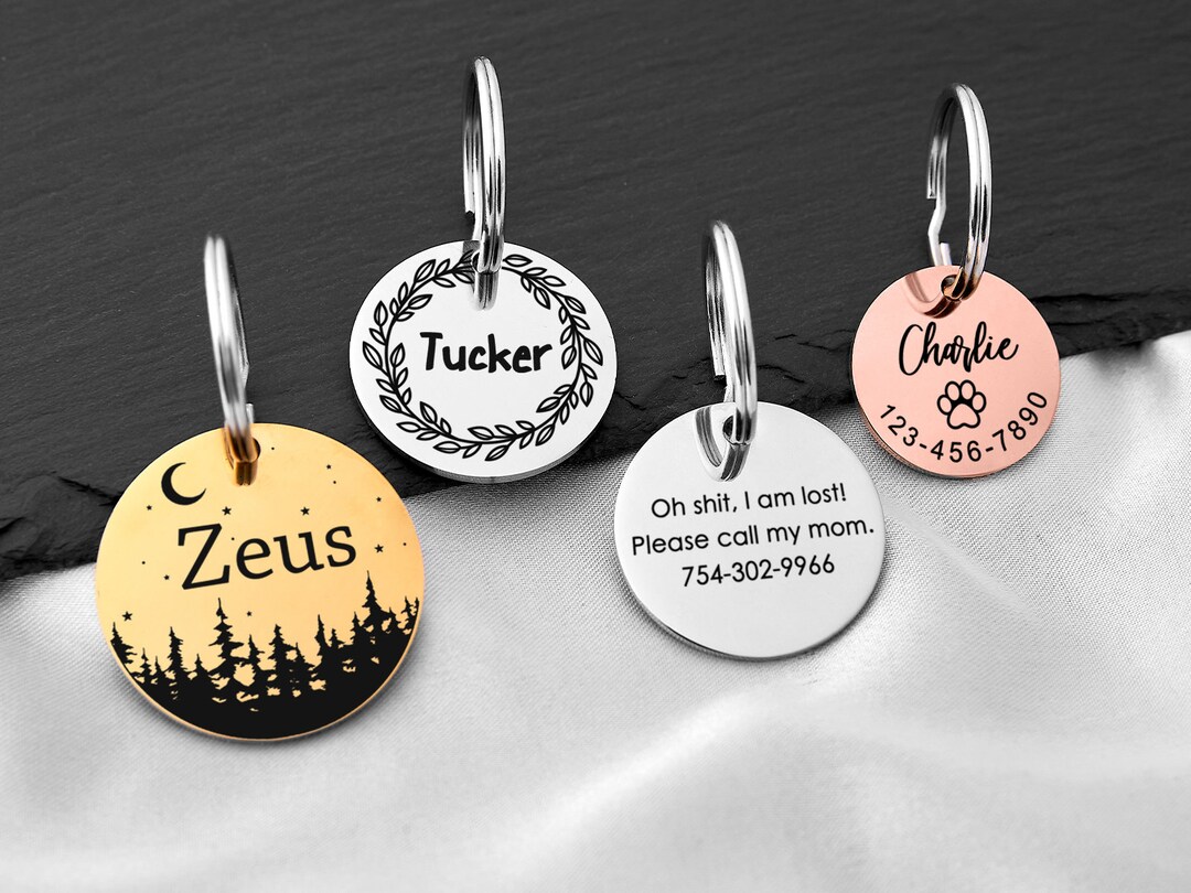 Personalized Dog and Cat Name Tag, Dog Tag Engraved for Pets, Keep Safe ...