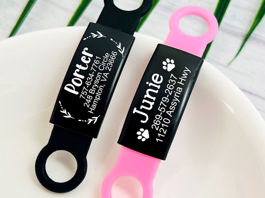 Custom Silicone Slide on Dog ID Tag Silent Dog Tag - Etsy