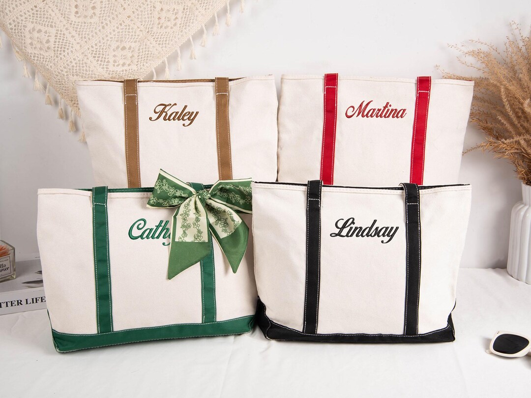 Custom Canvas Tote Bag,embroidered Name Bag With Initials,tote Bag With ...