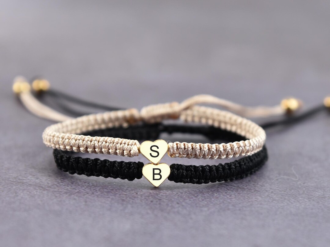 Custom Matching Bracelets for Couple and Friendships,set of 2 Engraved ...
