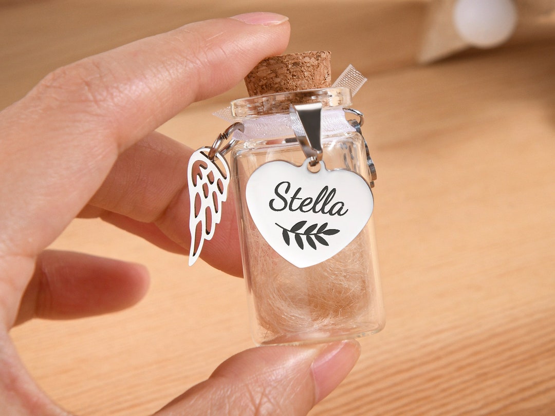 Custom Pet Fur Memorial Jar,personalized Fur Keepsake,dog Memorial Jar ...