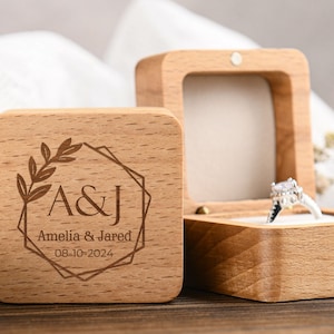 Custom Wooden Wedding Engagement Ring Box,wedding Ring Box,personalized ...