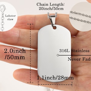 Personalized Stainless Steel Dog Tag Necklace for Men,custom Memorial ...