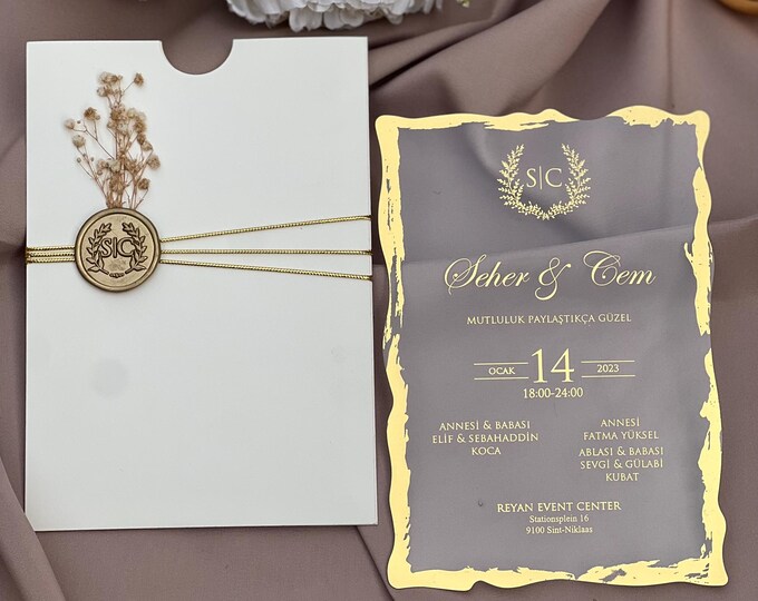 Acrylic Wedding Invitation, Acrylic Invitations, Clear Acrylic ...