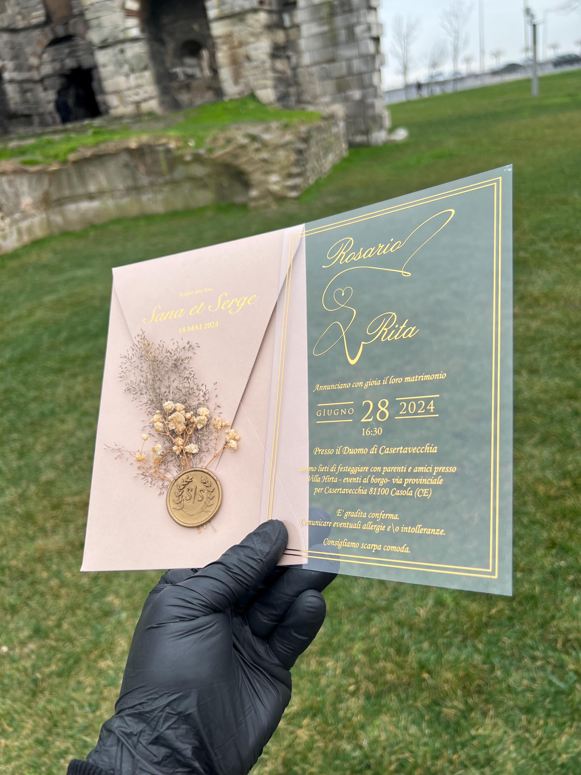 Acrylic Wedding Invitation, Blush Foil-stamped Luxury Wedding ...