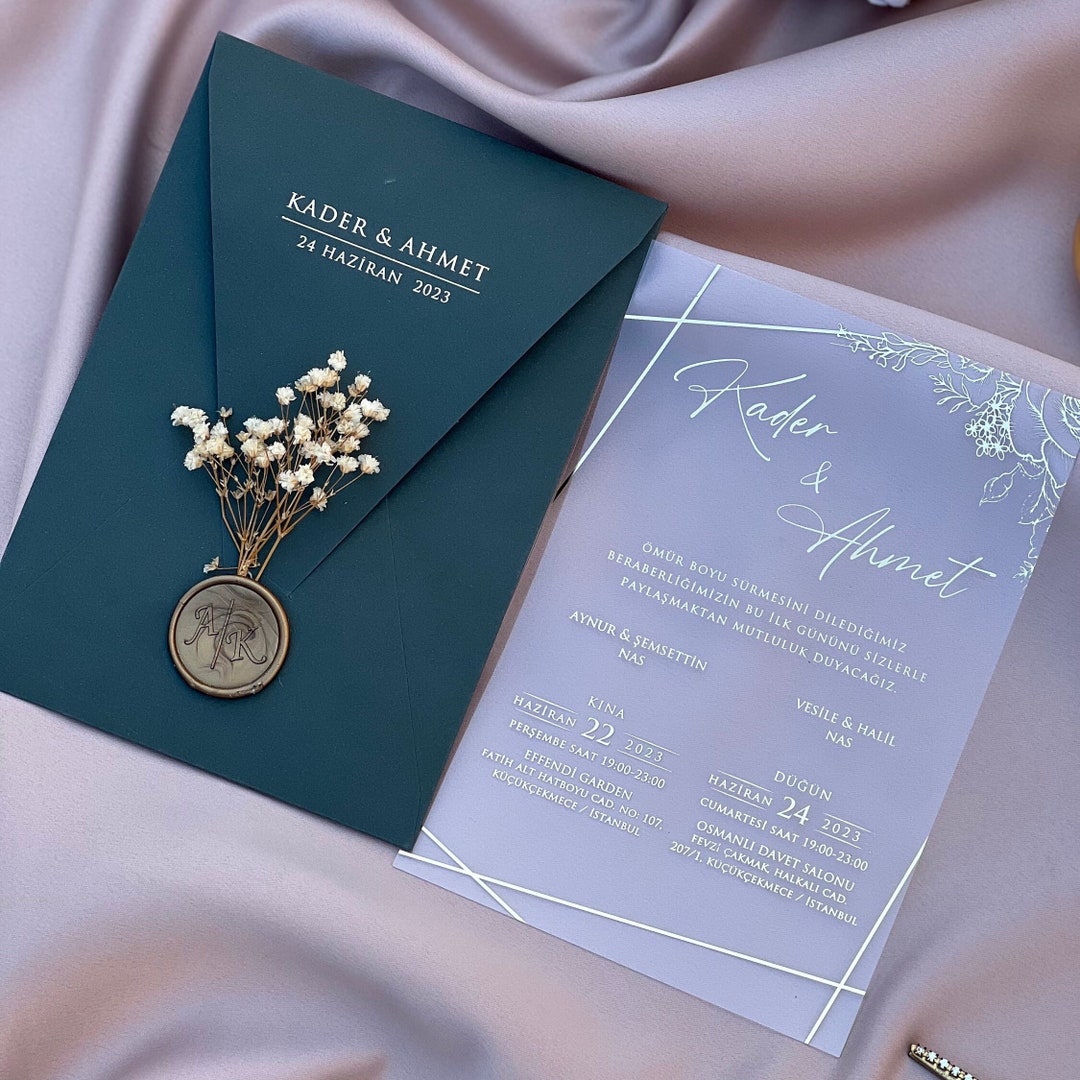 Wedding Invitation, Acrylic Invitations, Clear Acrylic Invitations ...