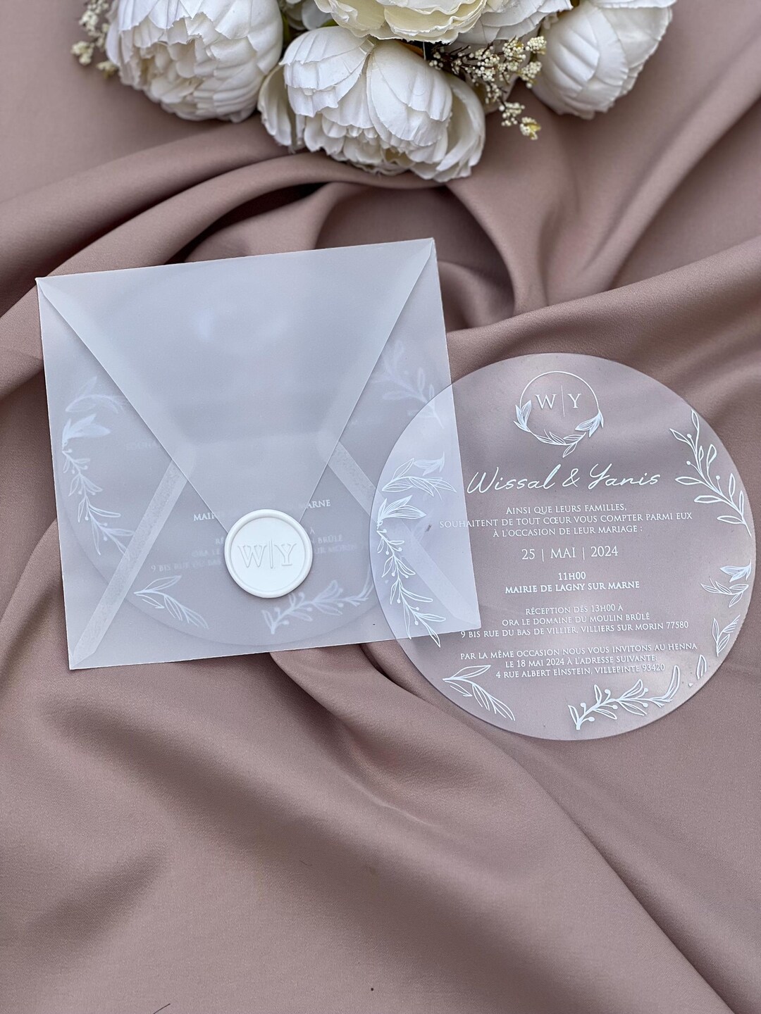 Clear Acrylic Invitation. Acrylic Invitation. Parchment Envelope ...
