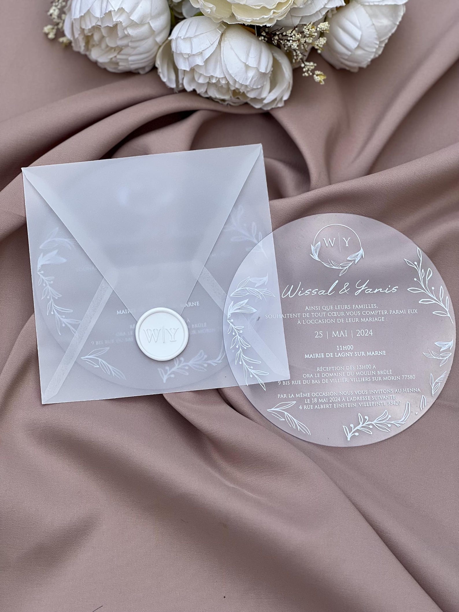Clear Acrylic Invitation. Acrylic Invitation. Parchment Envelope ...