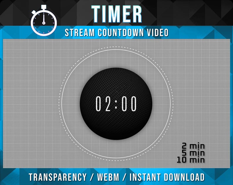 Galaxy Stream Countdown Timer Overlay | Planet Sphere Starting Screen for Twitch, OBS ...