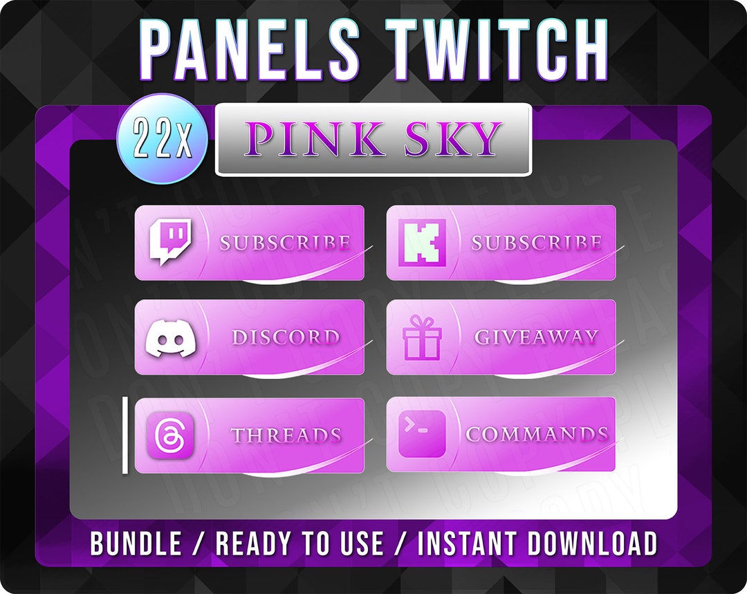 Twitch Panels, PINK SKY, Pink Panels for Twitch Stream - Etsy