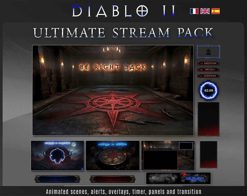 Full Stream Pack : Inspired by Diablo 2, Stream Overlays Pack, Diablo ...