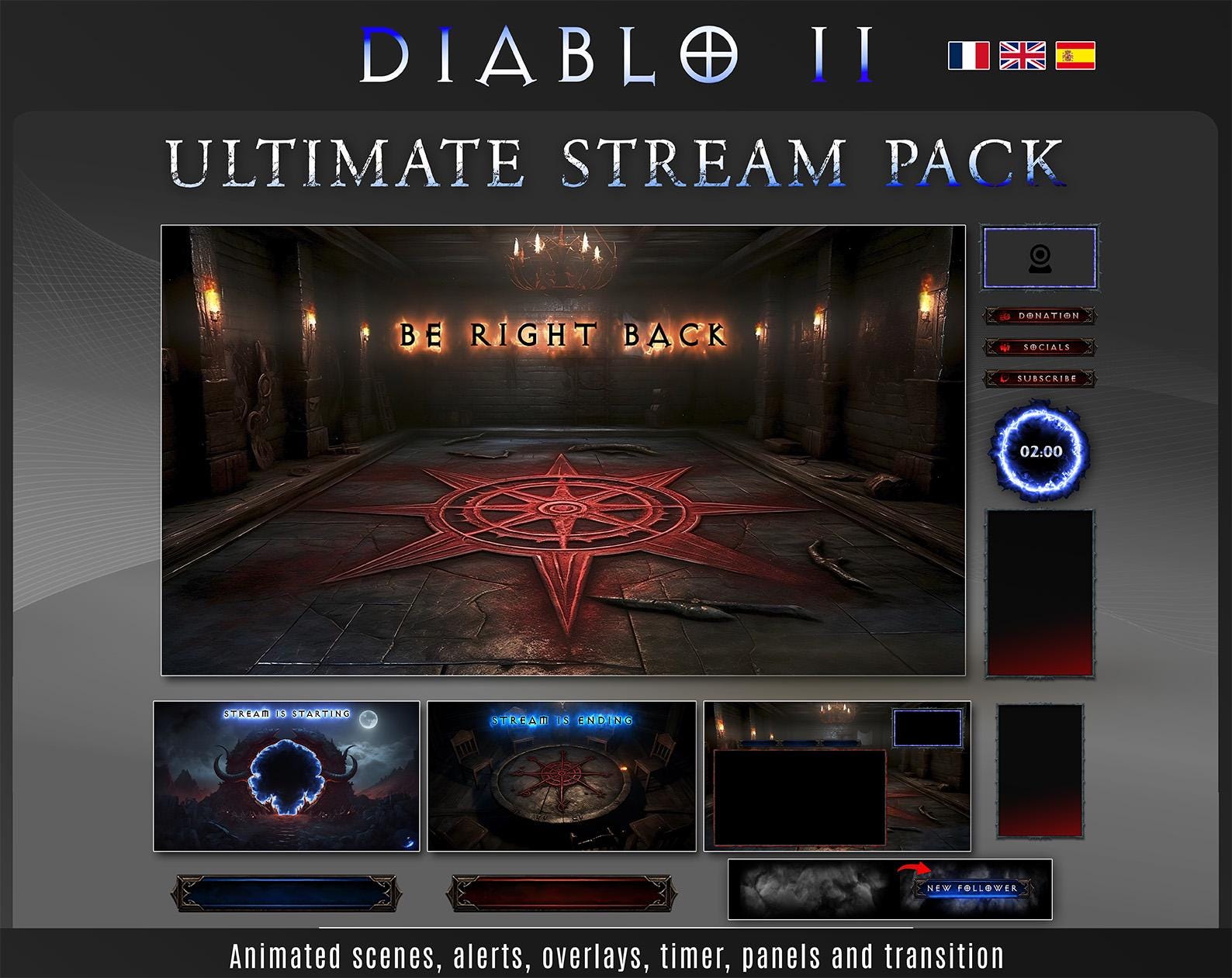 Full Stream Pack : Inspired by Diablo 2, Stream Overlays Pack, Diablo ...