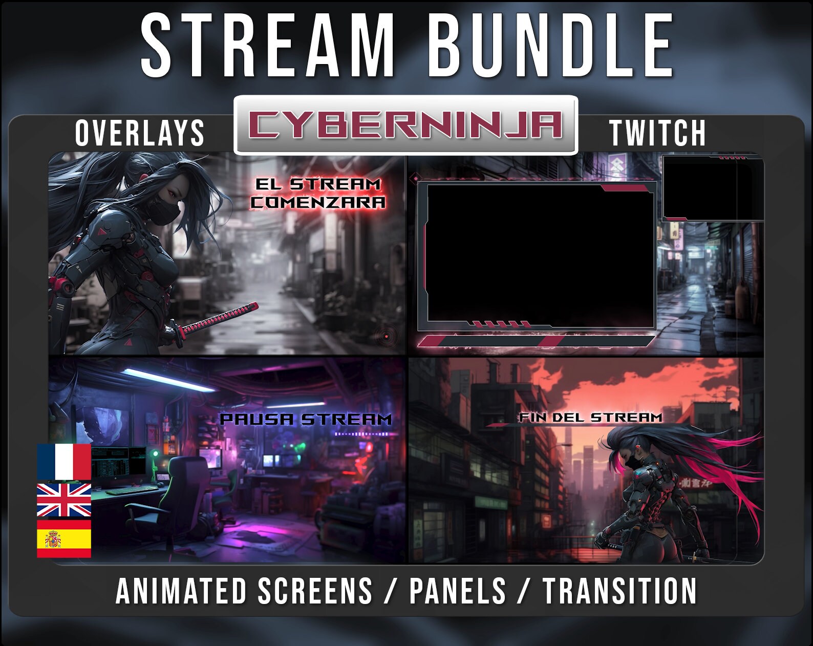 Full Stream Pack : Cyberpunk Stream Bundle With Ninja Overlays for ...