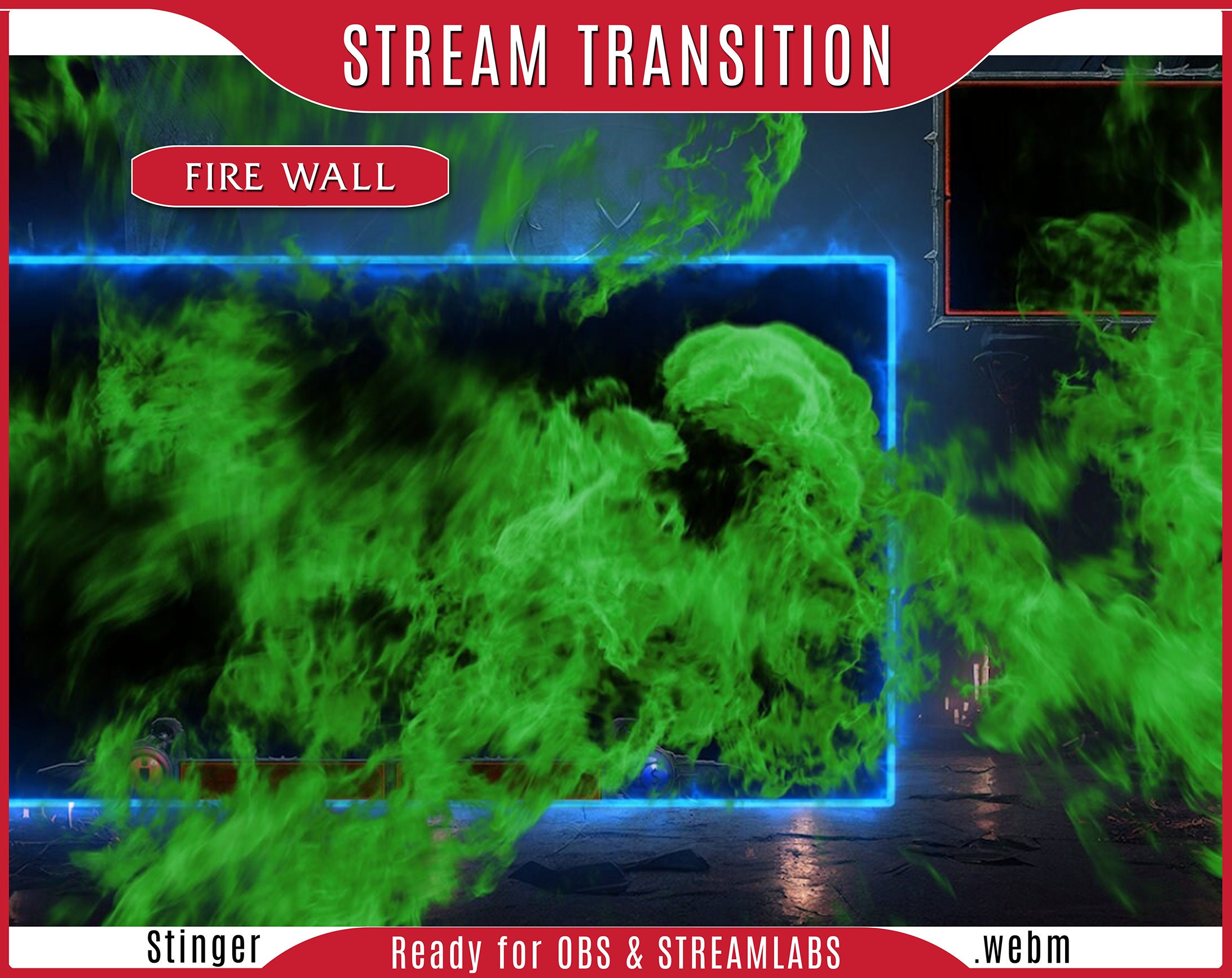 GREEN FIREWALL Transition , OBS Fire Transition, Stinger Transition ...