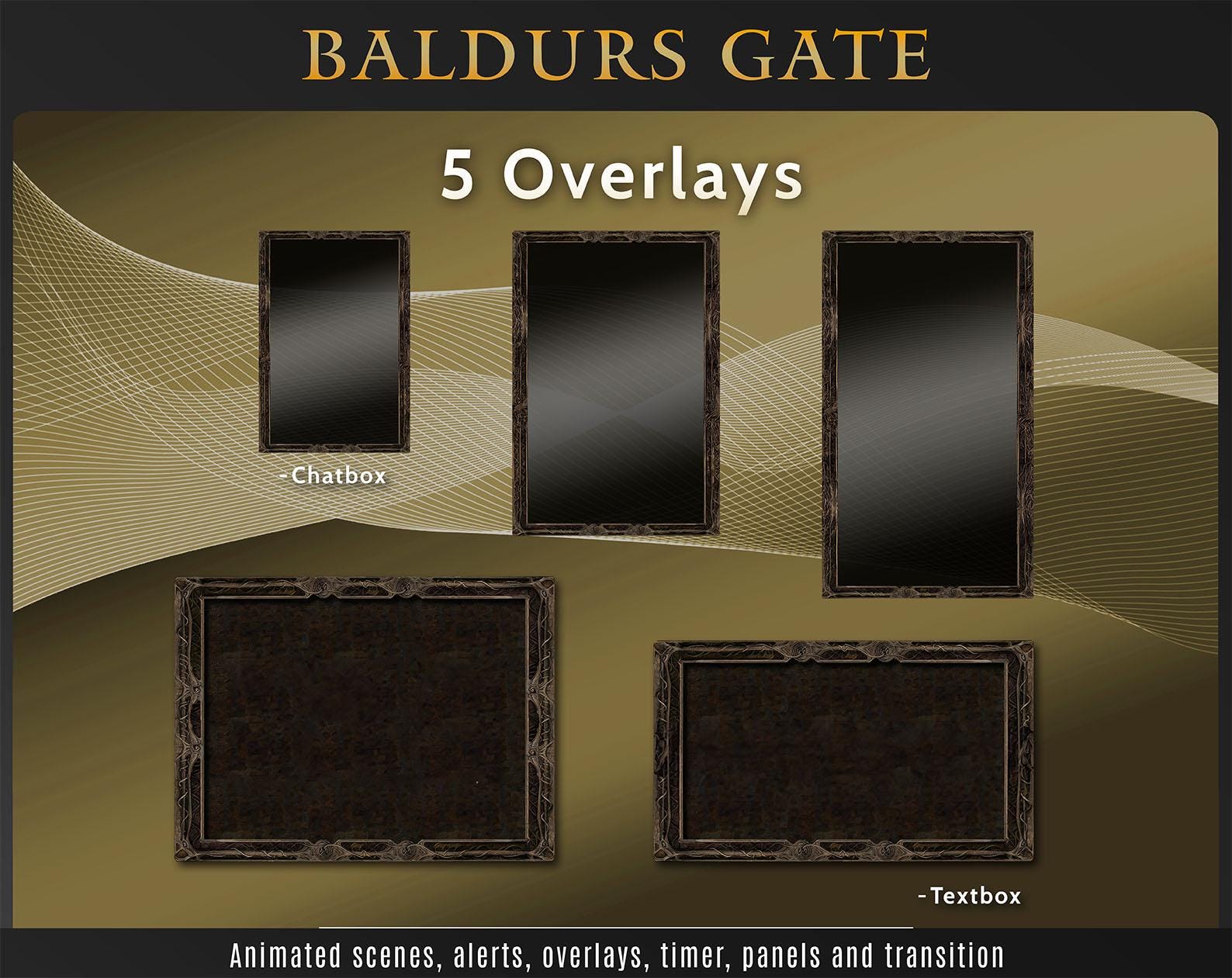 Stream Package of Baldur's Gate 3 Designed for Twitch, Stream Overlays ...