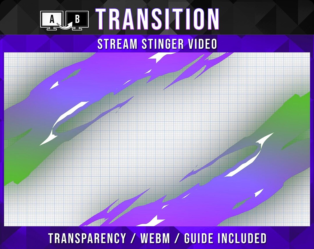 OBS Stinger : Fire Boomerang Purple and Green Transition, Stinger ...