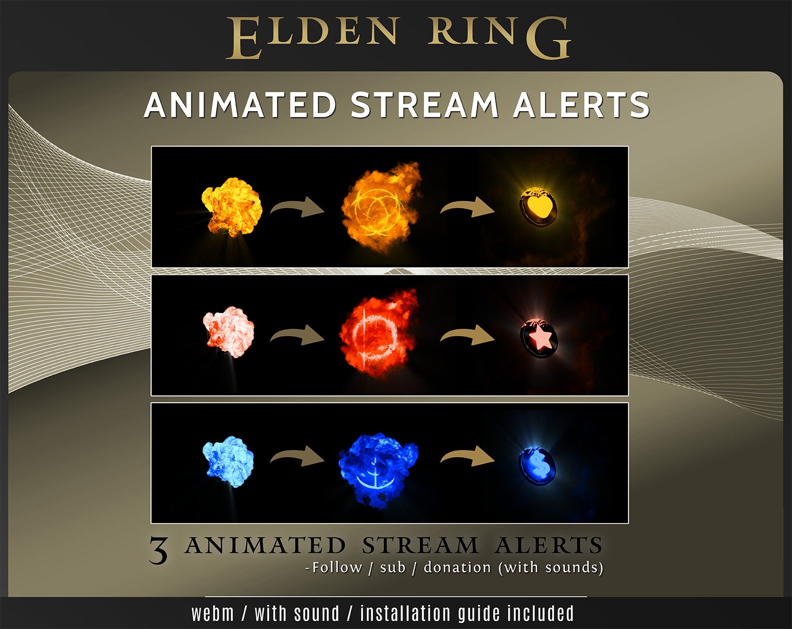 Twitch Alerts : Elden Ring, Dark Stream Alerts, Elden Ring Alerts ...