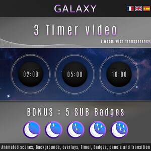 Galaxy Stream Pack, Full Stream Pack, Overlays Bundle for Twitch, Space ...