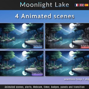 Stream Package : Midnight Lake Overlays Bundle for Twitch, Full Stream ...