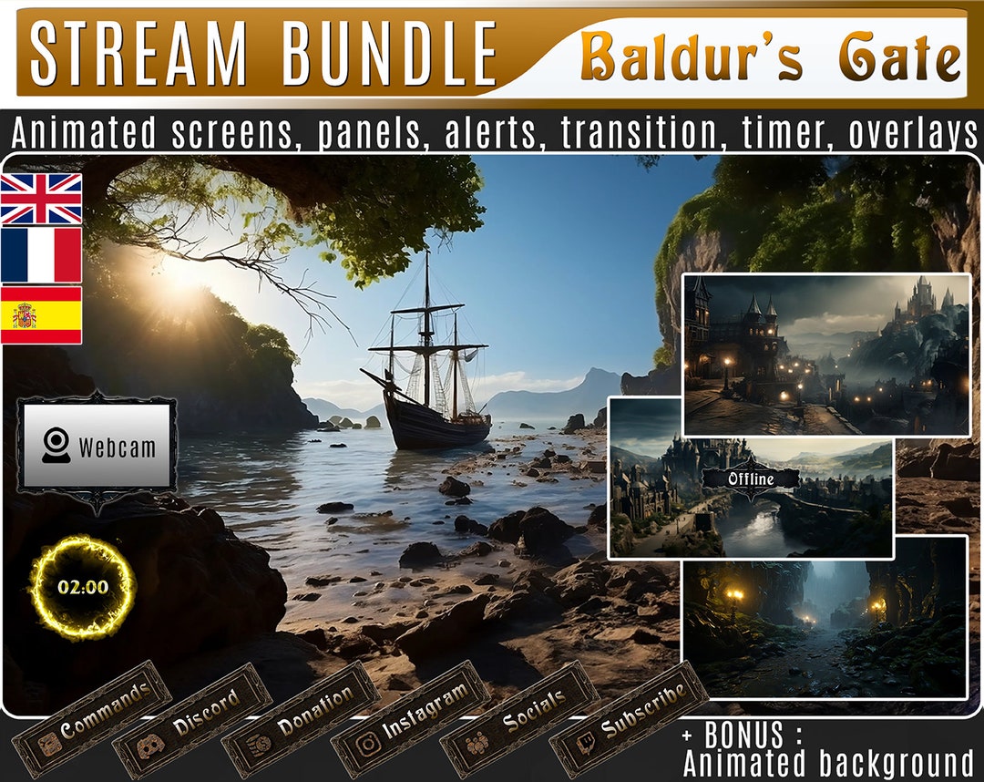 Stream Package of Baldur's Gate 3 Designed for Twitch, Stream Bundle ...