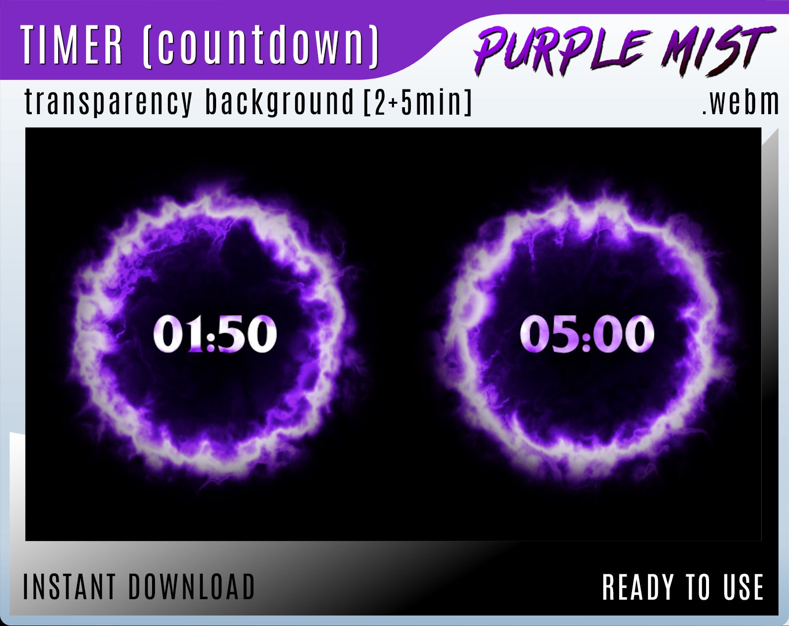 Purple Mist Countdown Overlay, Countdown Timer for Twitch, Twitch ...