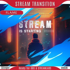 Blue Flame Transition Stream Transition for Twitch/kick OBS ...