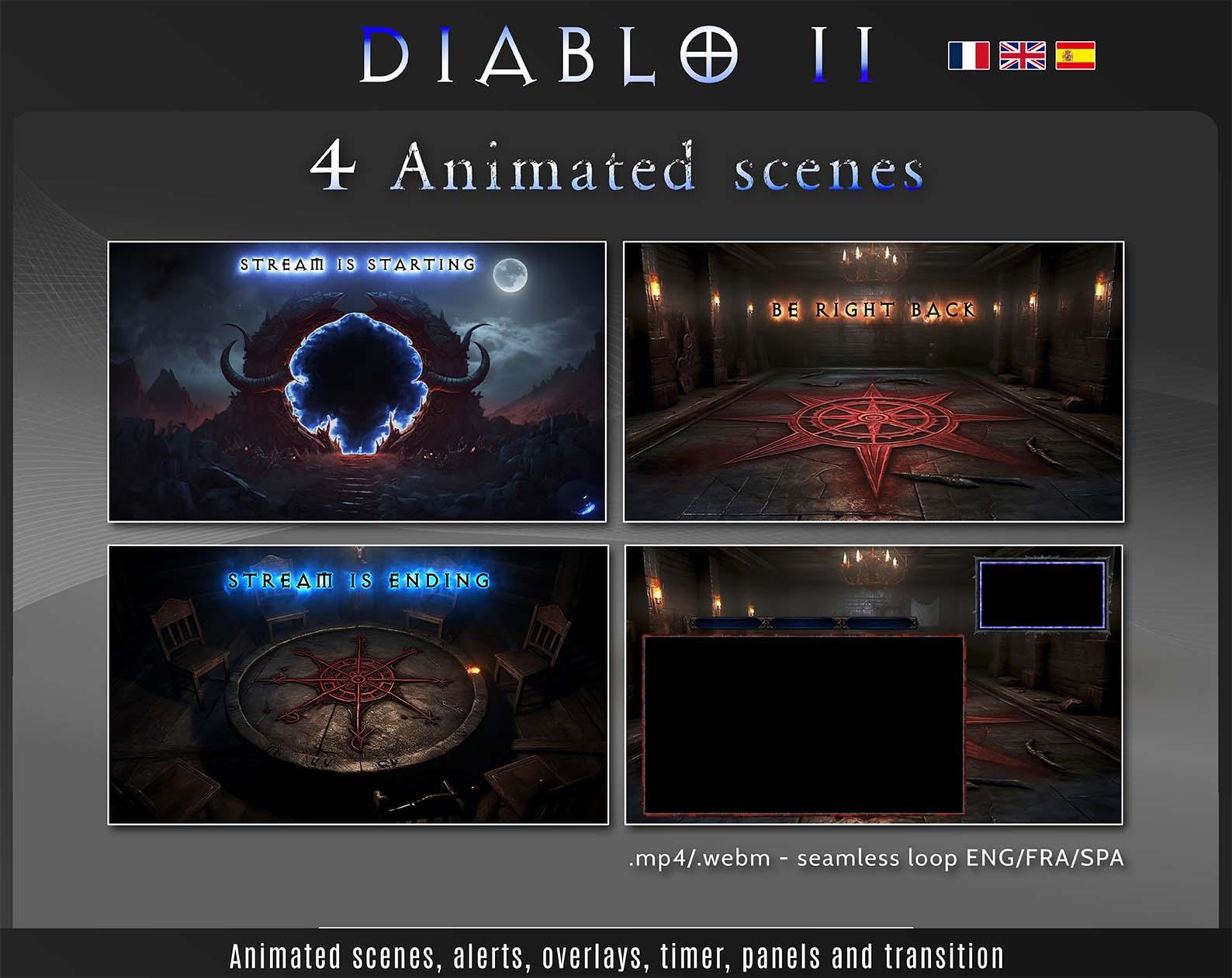 Full Stream Pack : Inspired by Diablo 2, Stream Overlays Pack, Diablo ...
