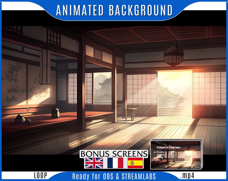 Chill Dojo Starting Soon Screen, Animated Twitch Overlay - Etsy