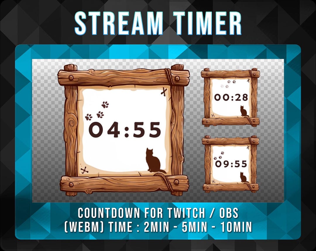 Cat Timer for Twitch, Cats Countdown Timer for Twitch, Cute Twitch ...