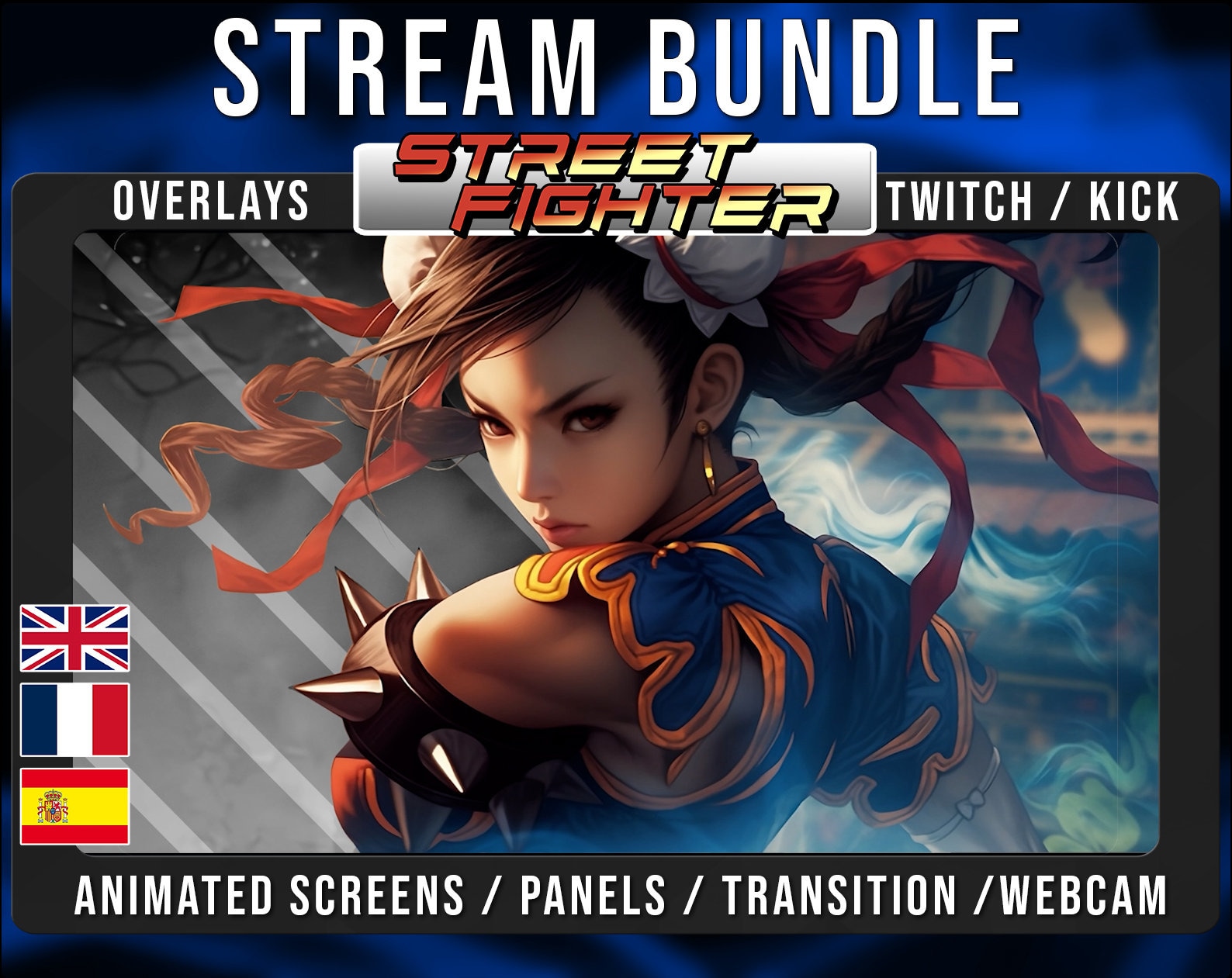 Complete Street Fighter Stream Package for Twitch Stream Overlays ...