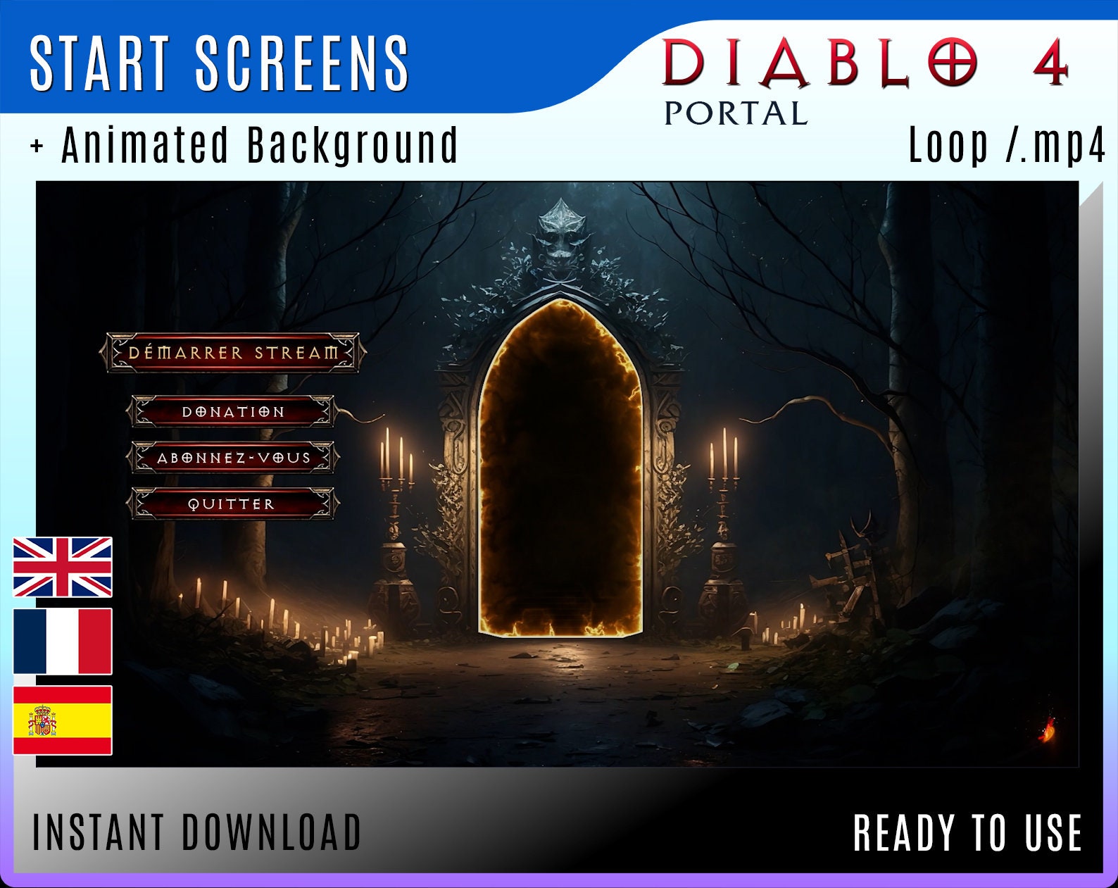 Diablo IV Starting Soon Screen for Twitch - Animated Overlay - Etsy