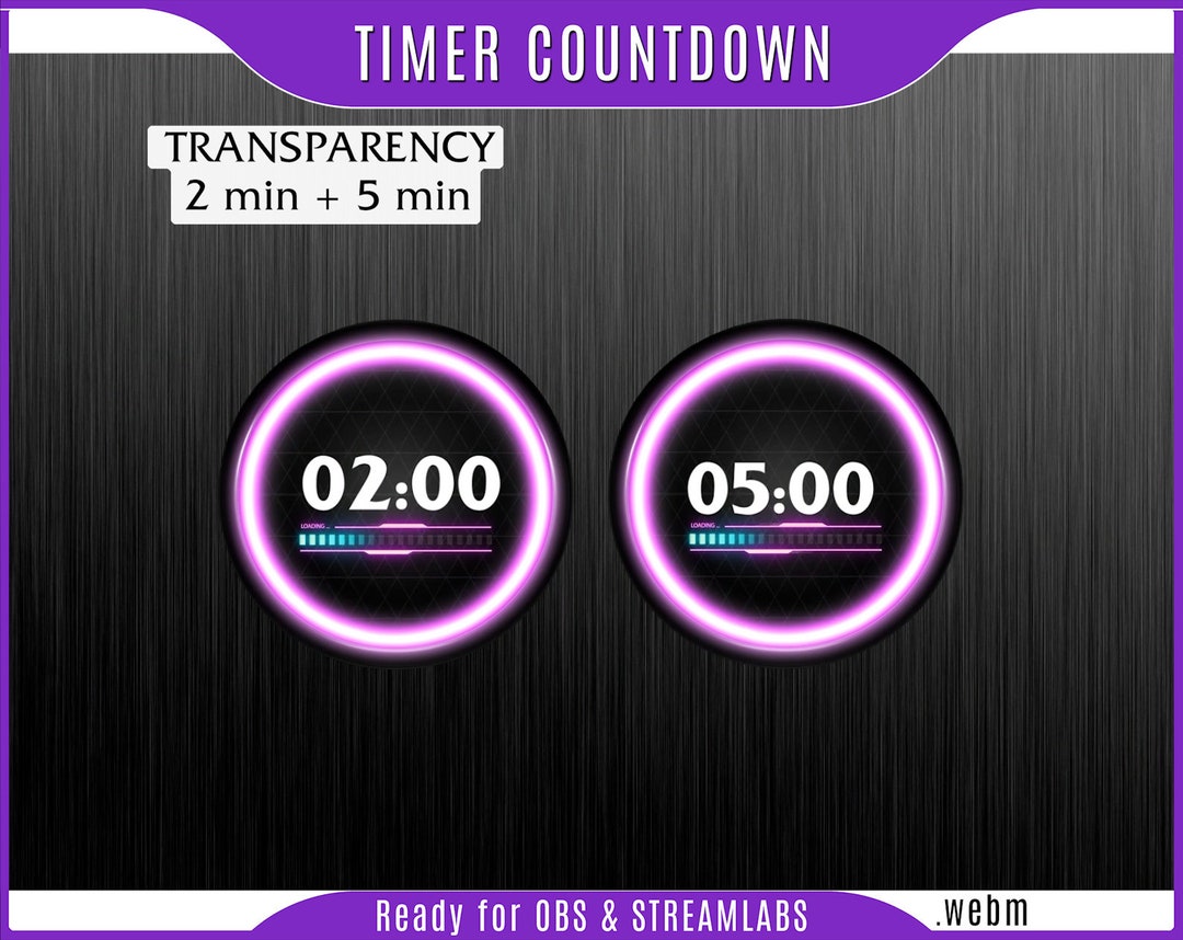 Purple Neon Countdown, Cyberpunk Timer Overlay, Starting Screen Timer ...