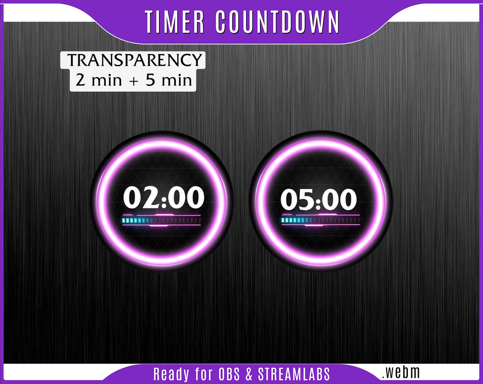 Purple Neon Countdown, Cyberpunk Timer Overlay, Starting Screen Timer ...
